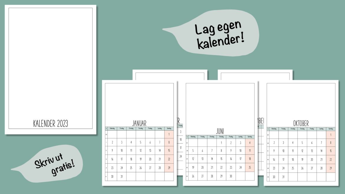 Lag egen kalender med kidsa - Søstrene Miljeteig Lag egen kalender med kidsa - Søstrene Miljeteig